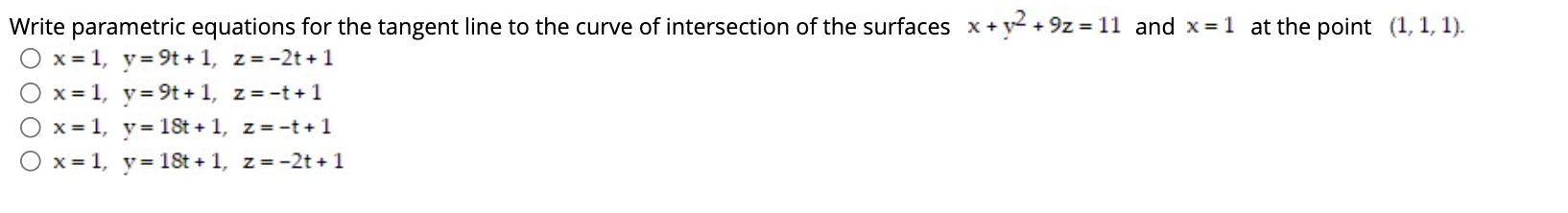 Solved Write parametric equations for the tangent line to | Chegg.com
