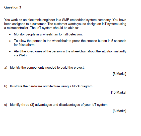 Solved You work as an electronic engineer in a SME embedded | Chegg.com