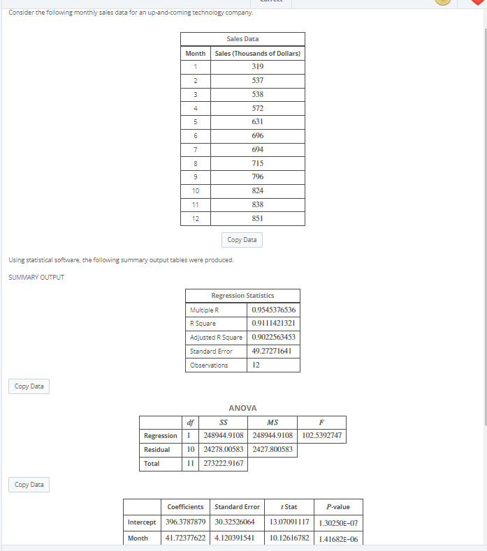 Solved Step 2 of 3 : Using the linear time trend model, | Chegg.com