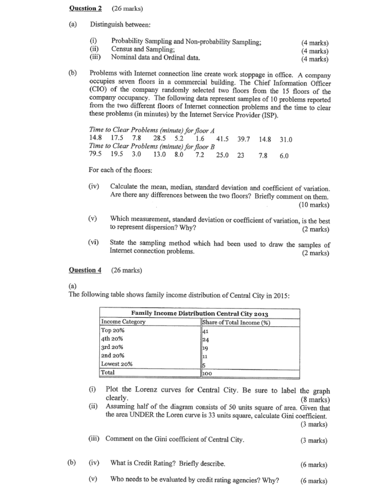 (a) Distinguish between: (i) Probability Sampling and | Chegg.com