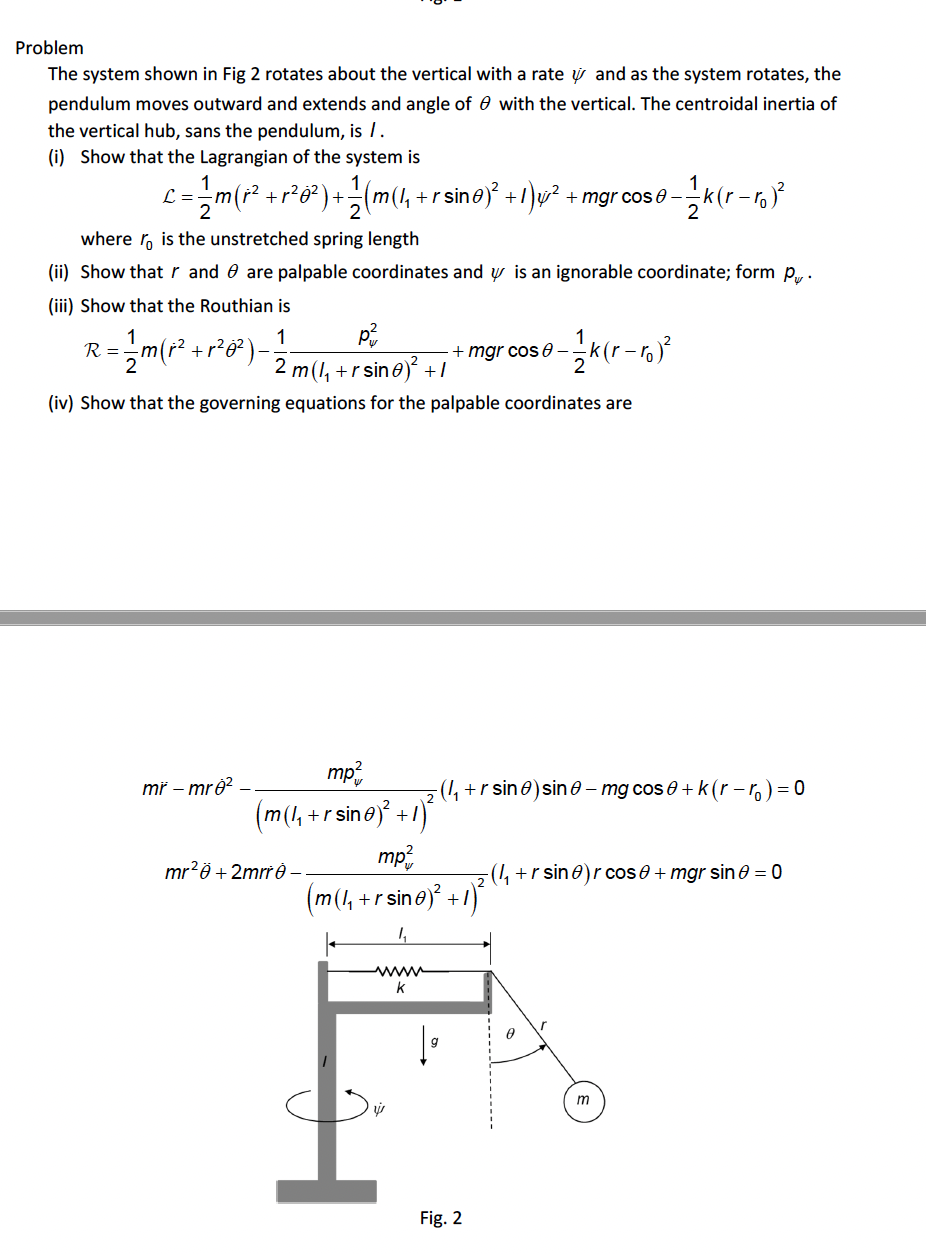 Solved Problem The system shown in Fig 2 rotates about the | Chegg.com