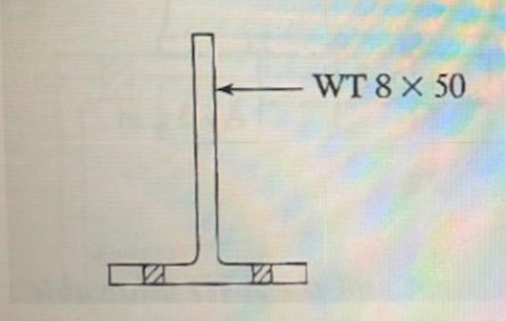 Solved A WT8x50, Fy= 50 Ksi has two lines of 7/8" bolts as | Chegg.com