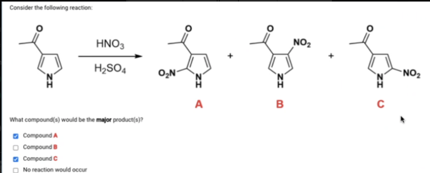 Solved Consider the following reaction: HNO3 NO2 H2SO4 ON | Chegg.com