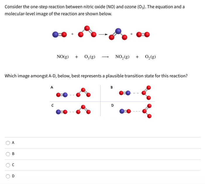 Solved Consider the one-step reaction between nitric oxide | Chegg.com