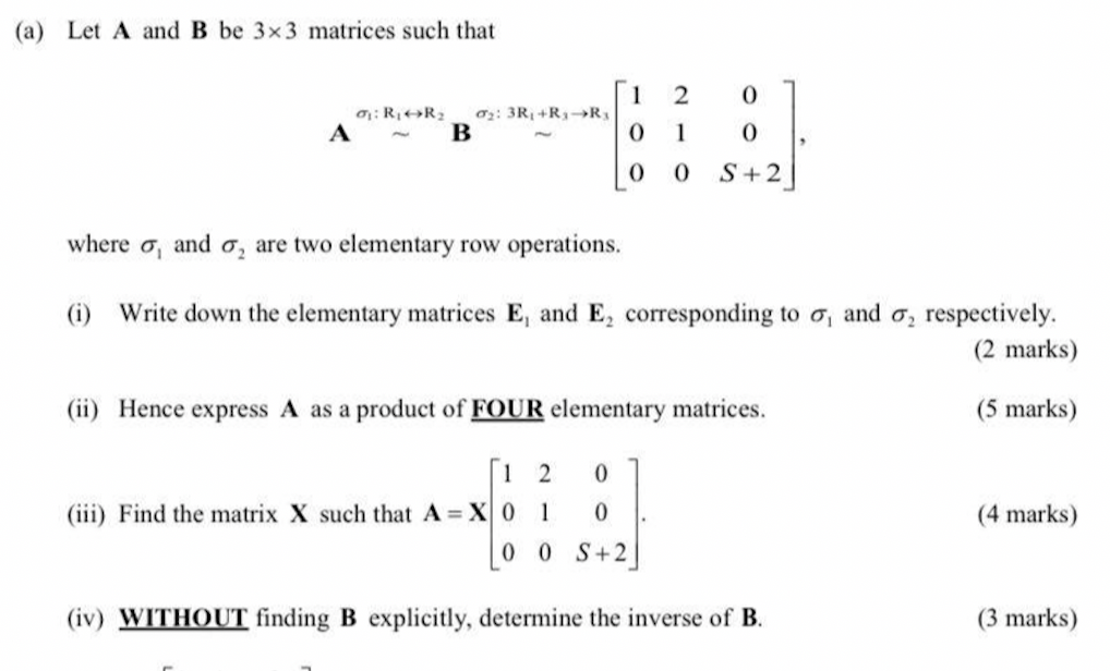 Solved (a) Let A and B be 3x3 matrices such that 9:RR02: | Chegg.com