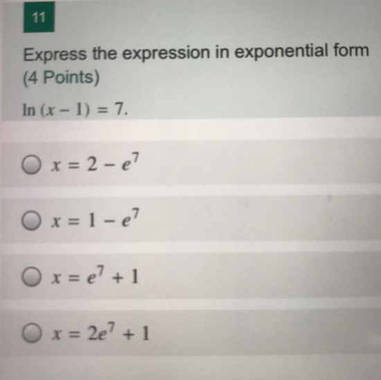 Solved 11 Express the expression in exponential form (4 | Chegg.com