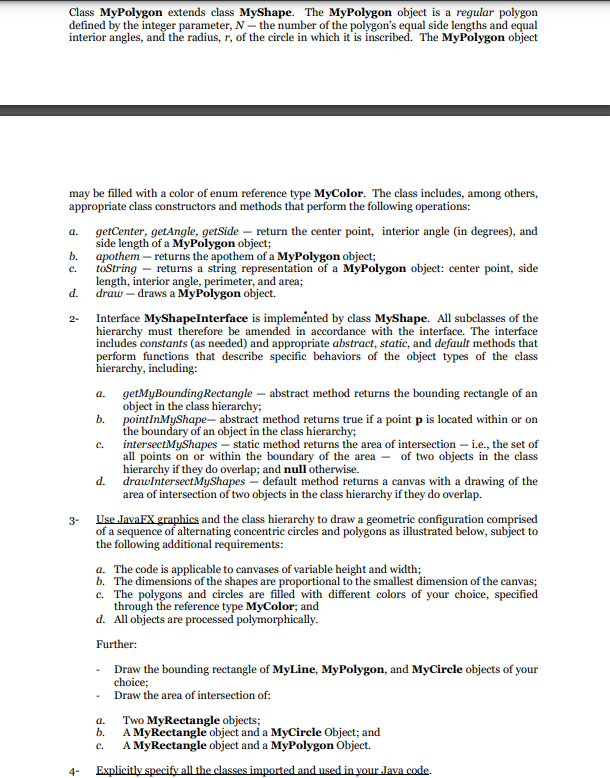 Solved 1- Create a hierarchy of Java classes as follows: | Chegg.com