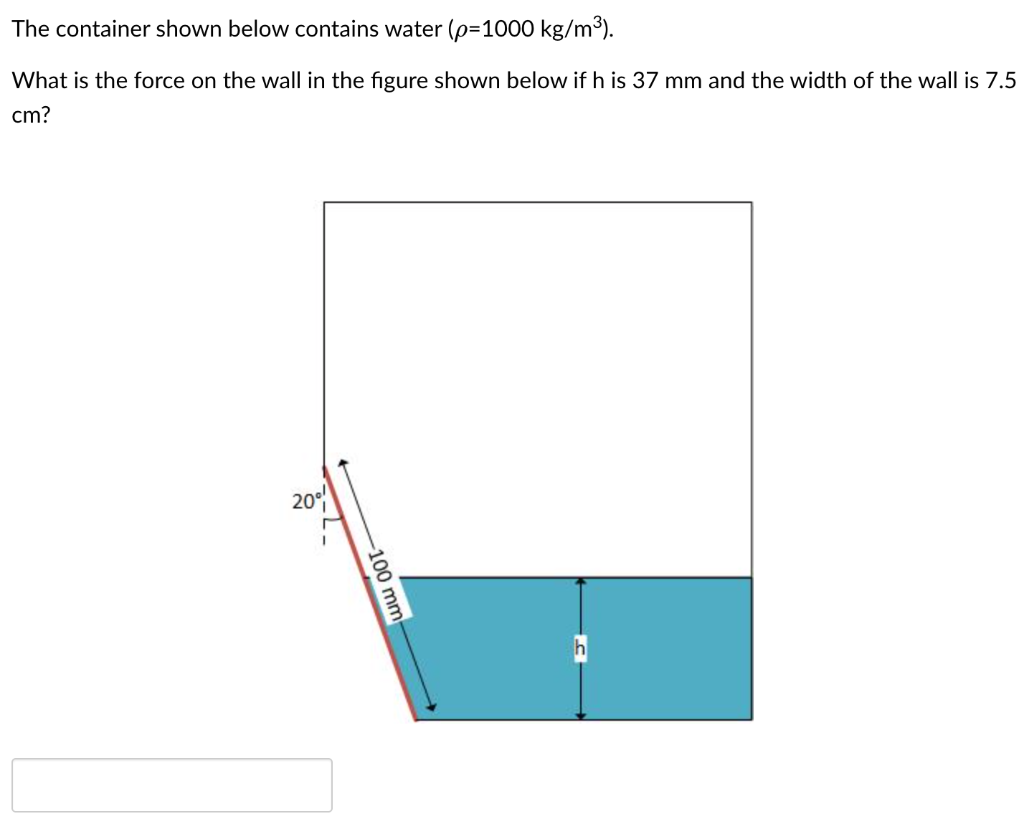 Solved The container shown below contains water (ρ=1000 | Chegg.com