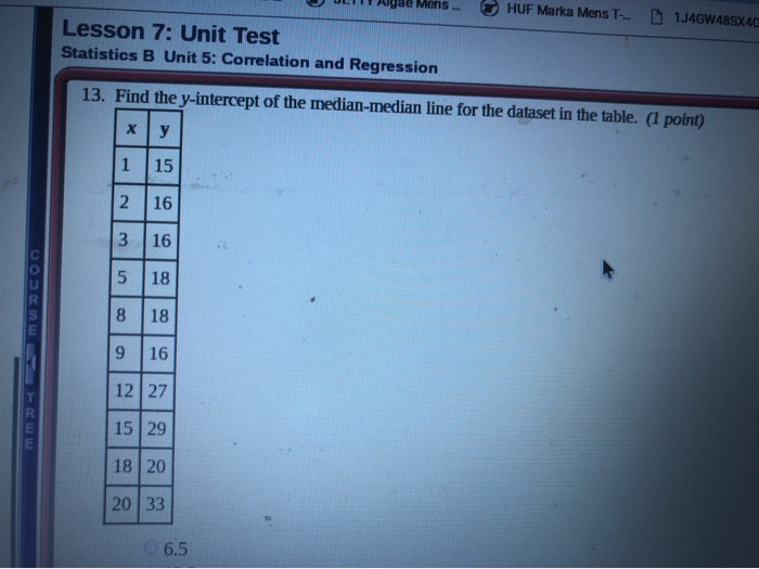 Solved Lesson 7: Unit Test Statistics B Unit 5: Correlation | Chegg.com