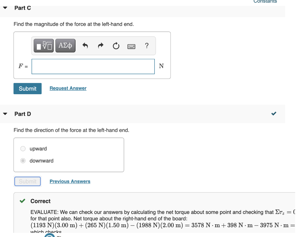 Solved Constants Constants A diving board of length 3.00 m | Chegg.com