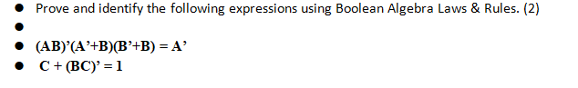 Solved Prove and identify the following expressions using | Chegg.com