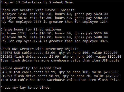 Solved Create a C# project that uses an interface to decide | Chegg.com