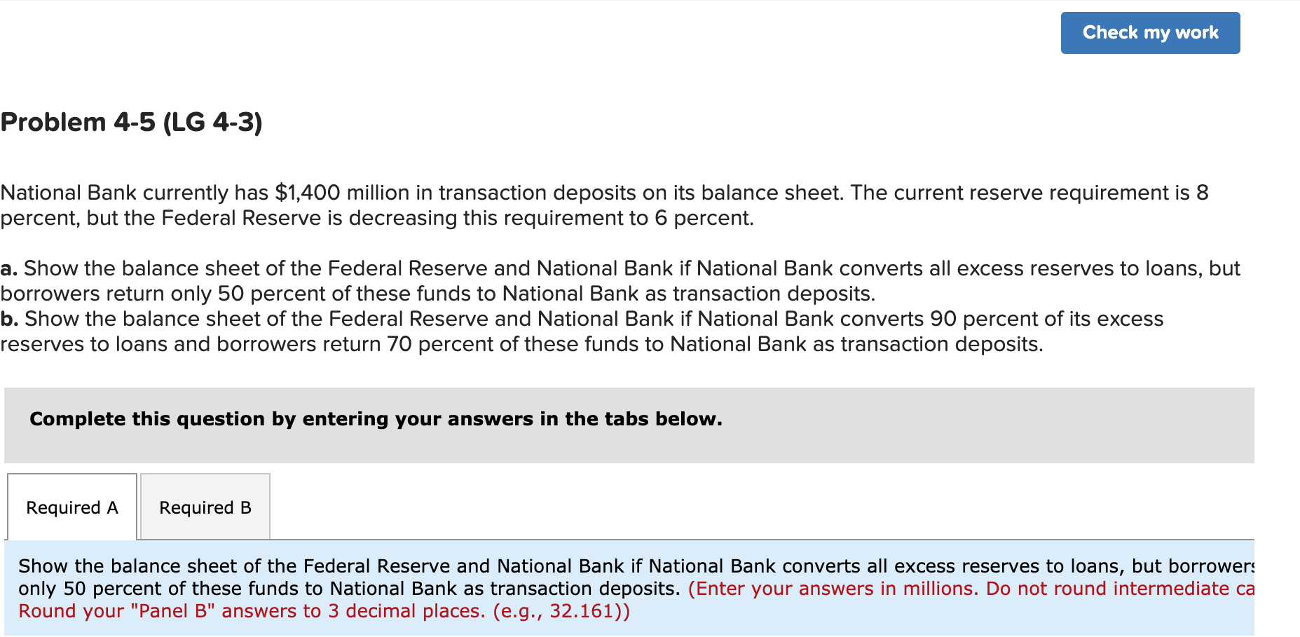Solved Check my work Problem 4-5 (LG 4-3) National Bank | Chegg.com
