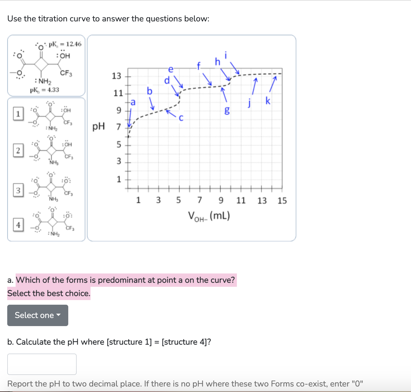Solved Use the titration curve to answer the questions | Chegg.com