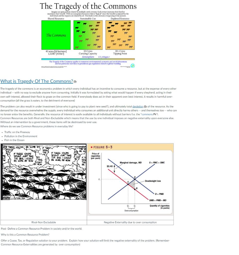 Solved The Tragedy of the Commons Shanort Decoume Thenlorevi | Chegg.com