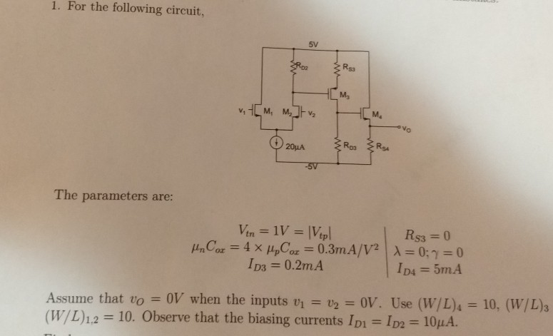 Solved 2. An NMOS common-source amplifier is to be | Chegg.com