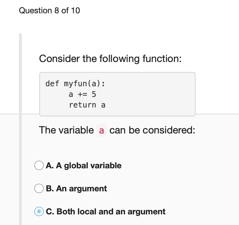 Solved Question 8 of 10 Consider the following function: def | Chegg.com