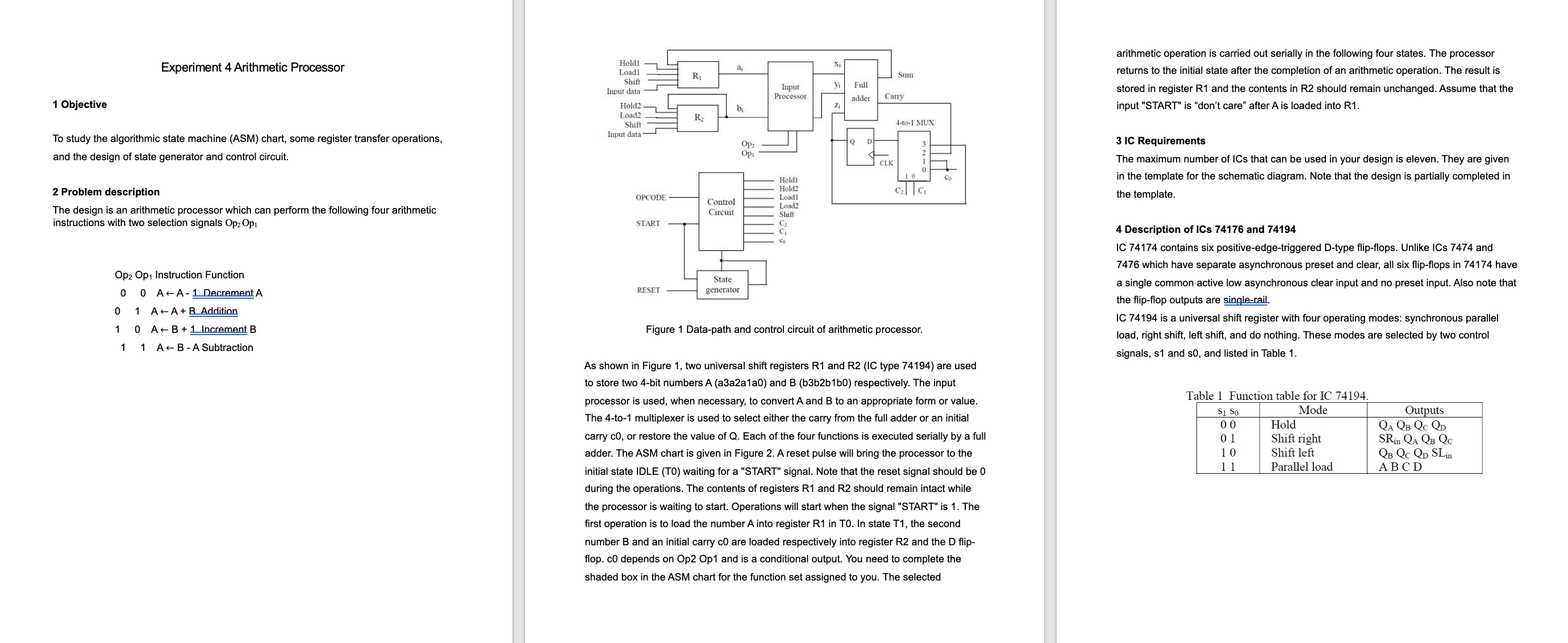 Solved Experiment 4 ﻿arithmetic Processor Experiment 4 