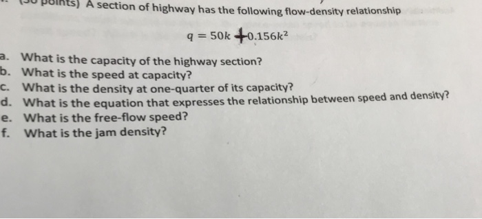 (J Its) A section of highway has the following | Chegg.com