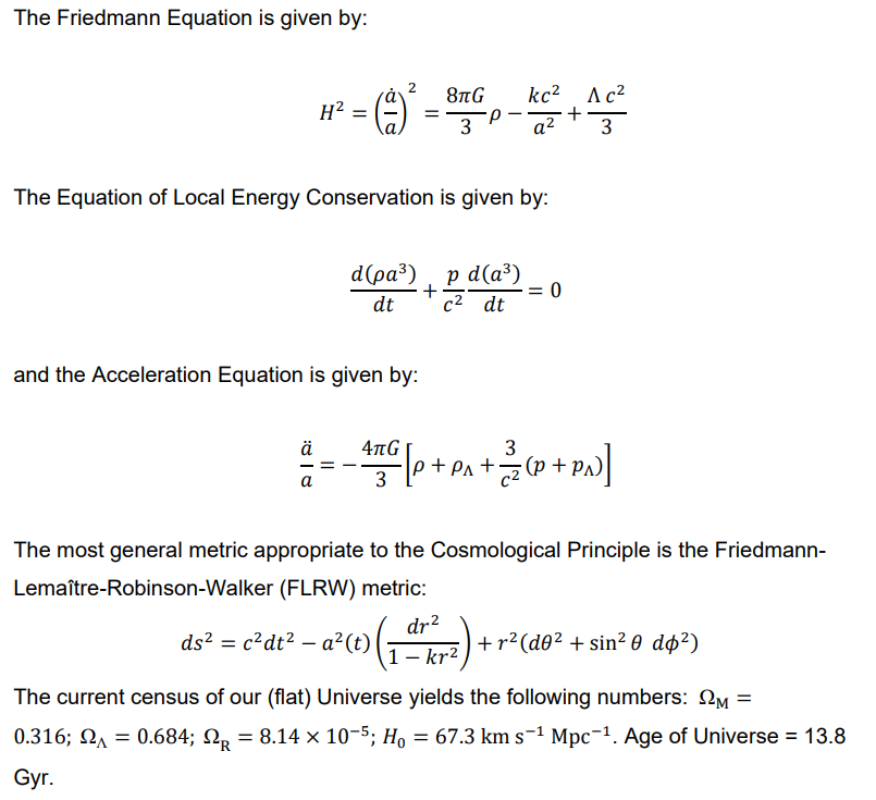 Solved The Friedmann Equation is given by: | Chegg.com