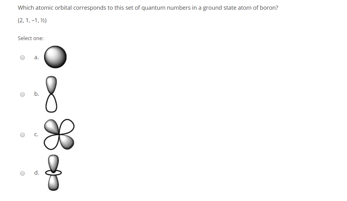Solved: Which Atomic Orbital Corresponds To This Set Of Qu... | Chegg.com
