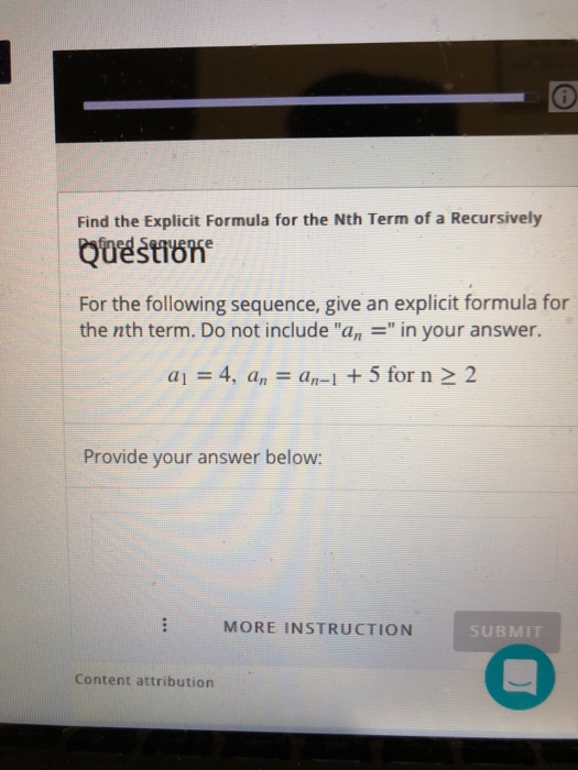 Solved Find the Explicit Formula for the Nth Term of a | Chegg.com