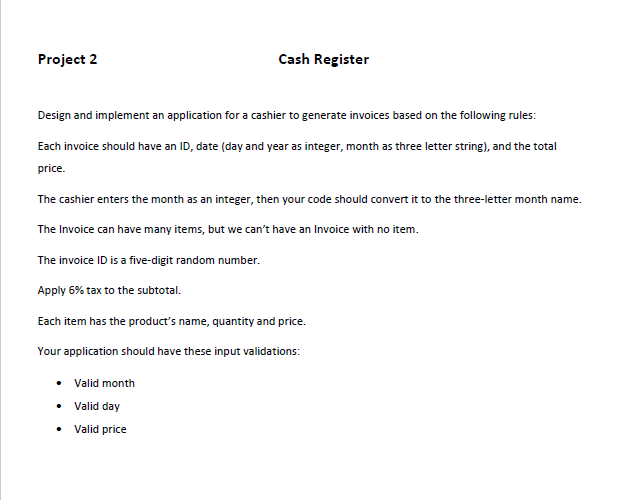 Solved Design and implement an application for a cashier to | Chegg.com