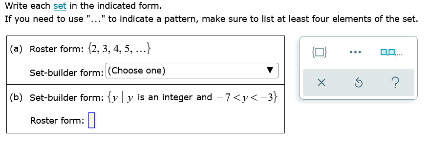 Solved Write each set in the indicated form. If you need to | Chegg.com