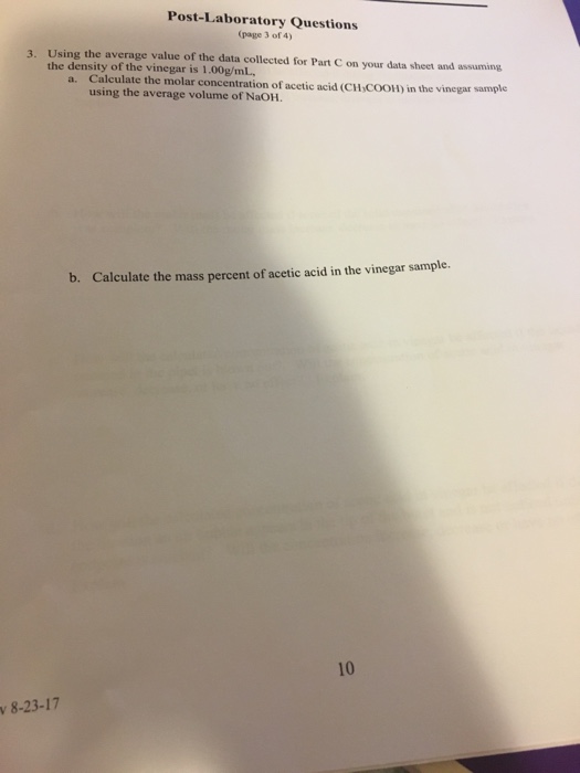 Solved Need Help With My Post Lab 1 Using The Data