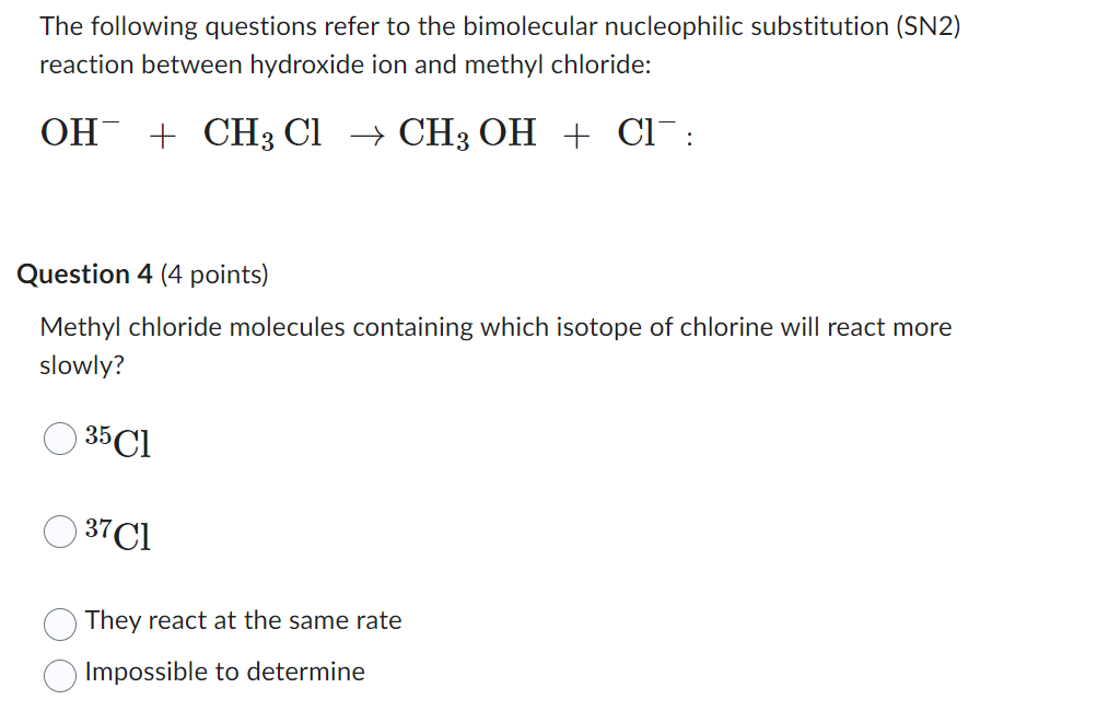 Solved The following questions refer to the bimolecular | Chegg.com