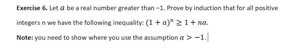 Solved Exercise 6. Let a be a real number greater than -1. | Chegg.com