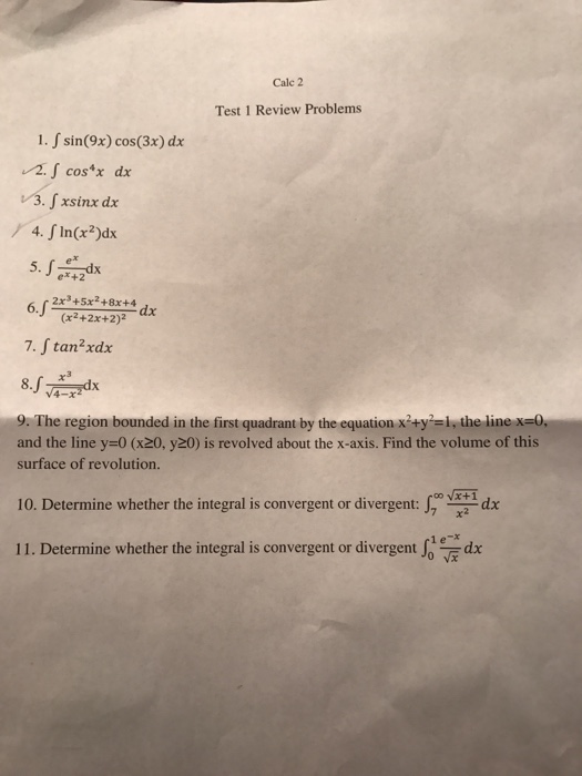 Solved integral sin(9x) cos(3x) dx integral cos^4x dx | Chegg.com