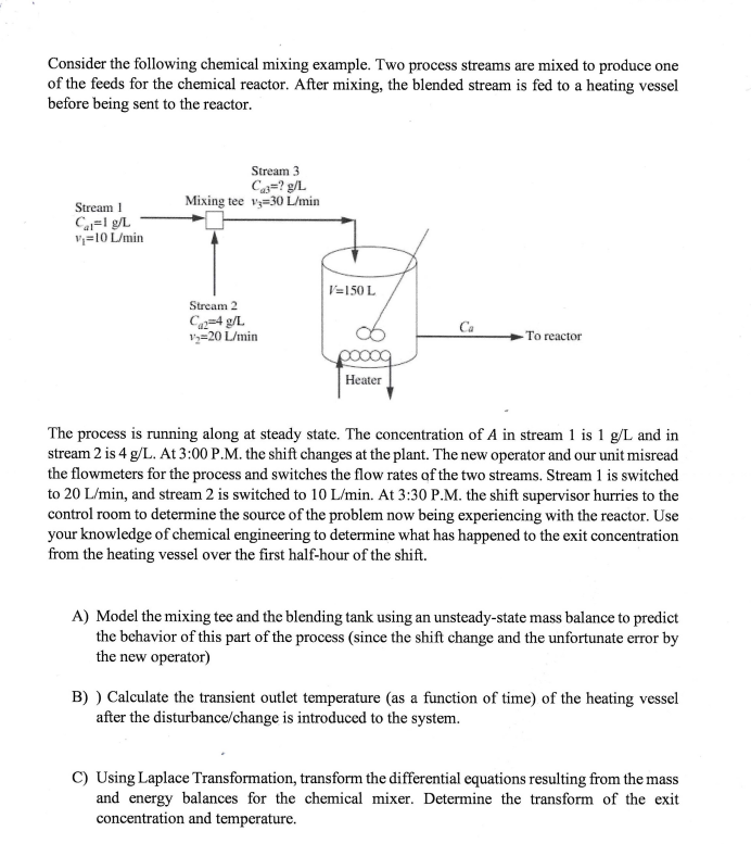 Solved Consider the following chemical mixing example. Two | Chegg.com