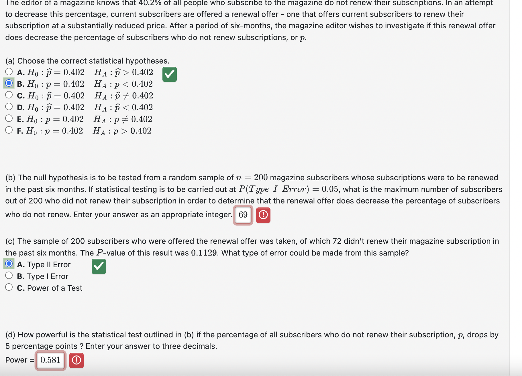 Solved The editor of ﻿a magazine knows that 40.2% of ﻿all | Chegg.com