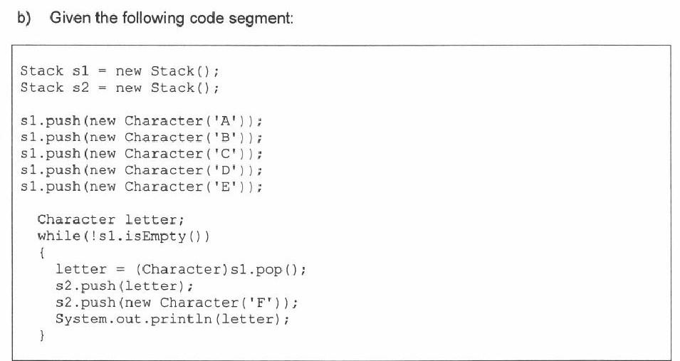Solved 1. Draw the content of s1 and s2 2. Write a java code | Chegg.com