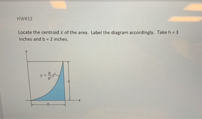 Solved HW#12 Locate the centroid x of the area. Label the | Chegg.com