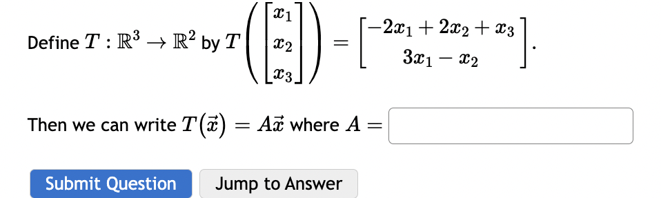 Solved Define T:R3→R3 by | Chegg.com