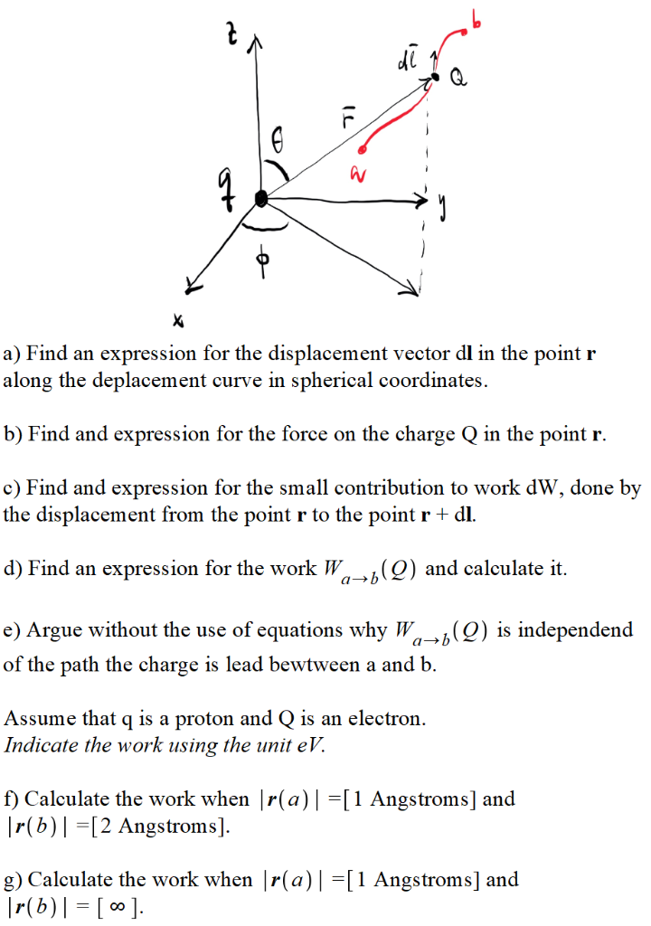 dl a) Find an expression for the displacement vector | Chegg.com