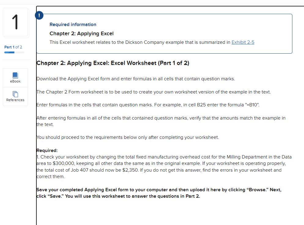 Solved Required information Chapter 2: Applying Excel This | Chegg.com