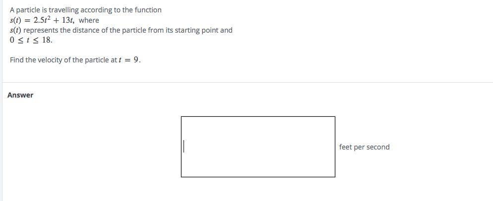 Solved A particle is travelling according to the function | Chegg.com