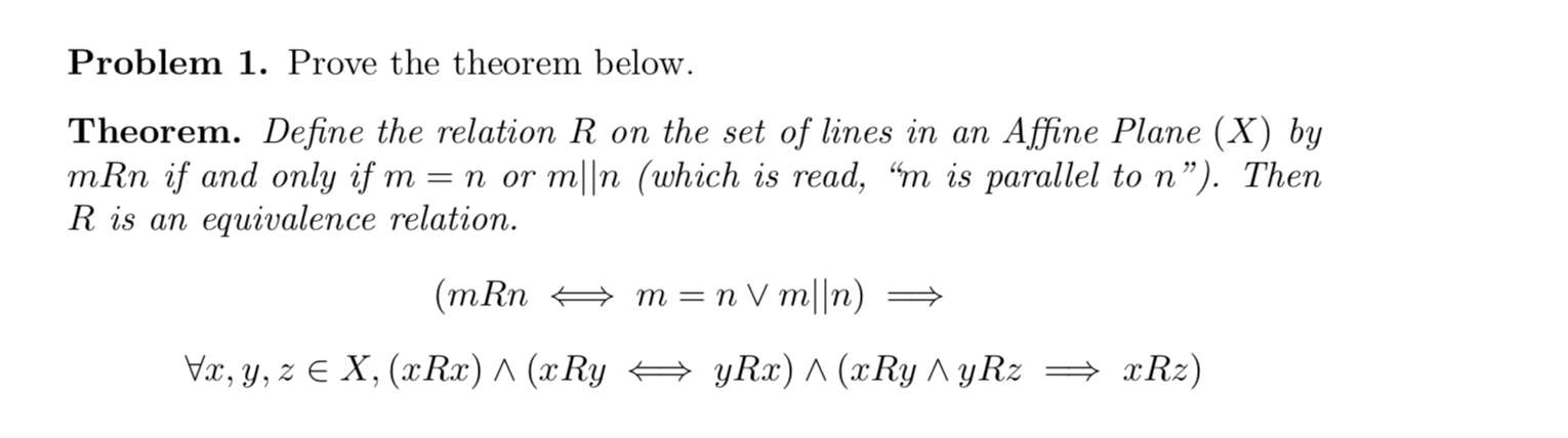 Solved Problem 1. Prove the theorem below. Theorem. Define | Chegg.com
