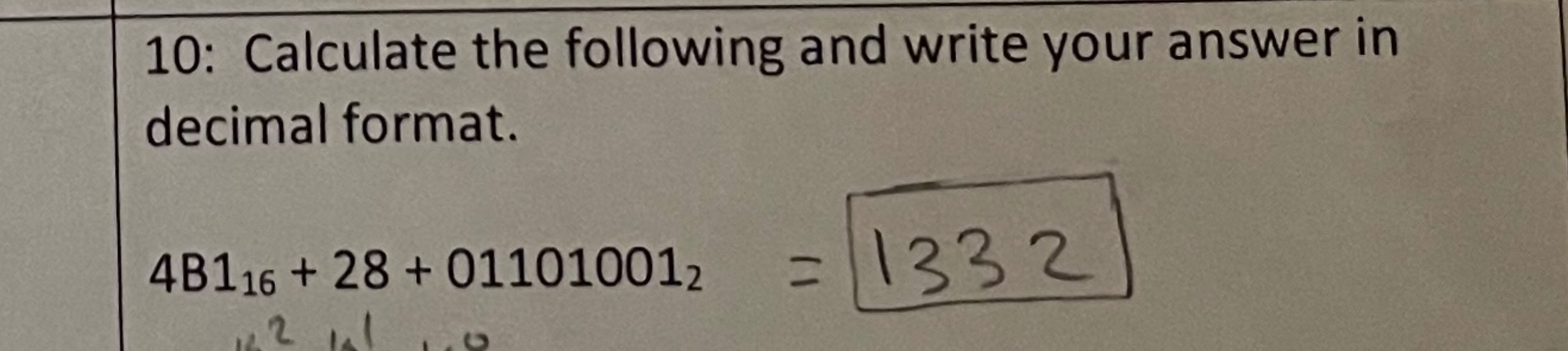 Solved 10: Calculate the following and write your answer | Chegg.com
