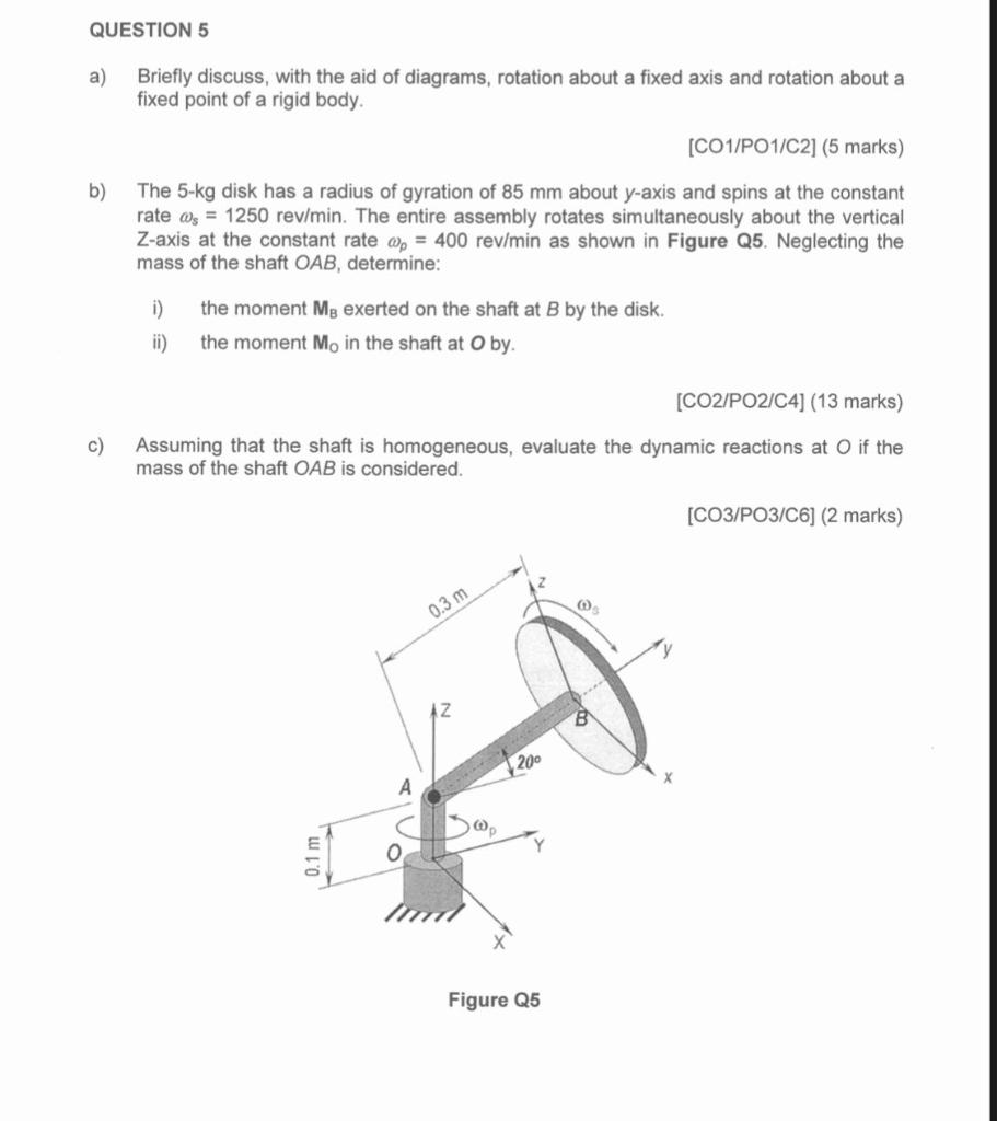 Solved QUESTION 5 a) Briefly discuss, with the aid of | Chegg.com