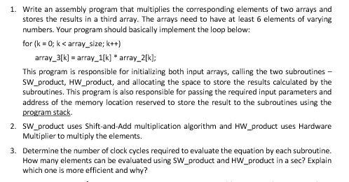 1. Write an assembly program that multiplies the | Chegg.com