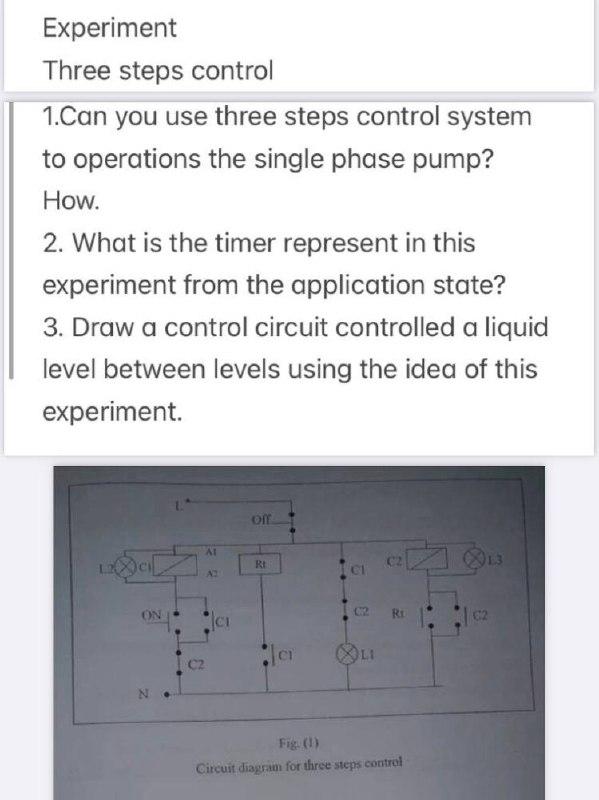 Solved Experiment Three steps control 1.Can you use three | Chegg.com
