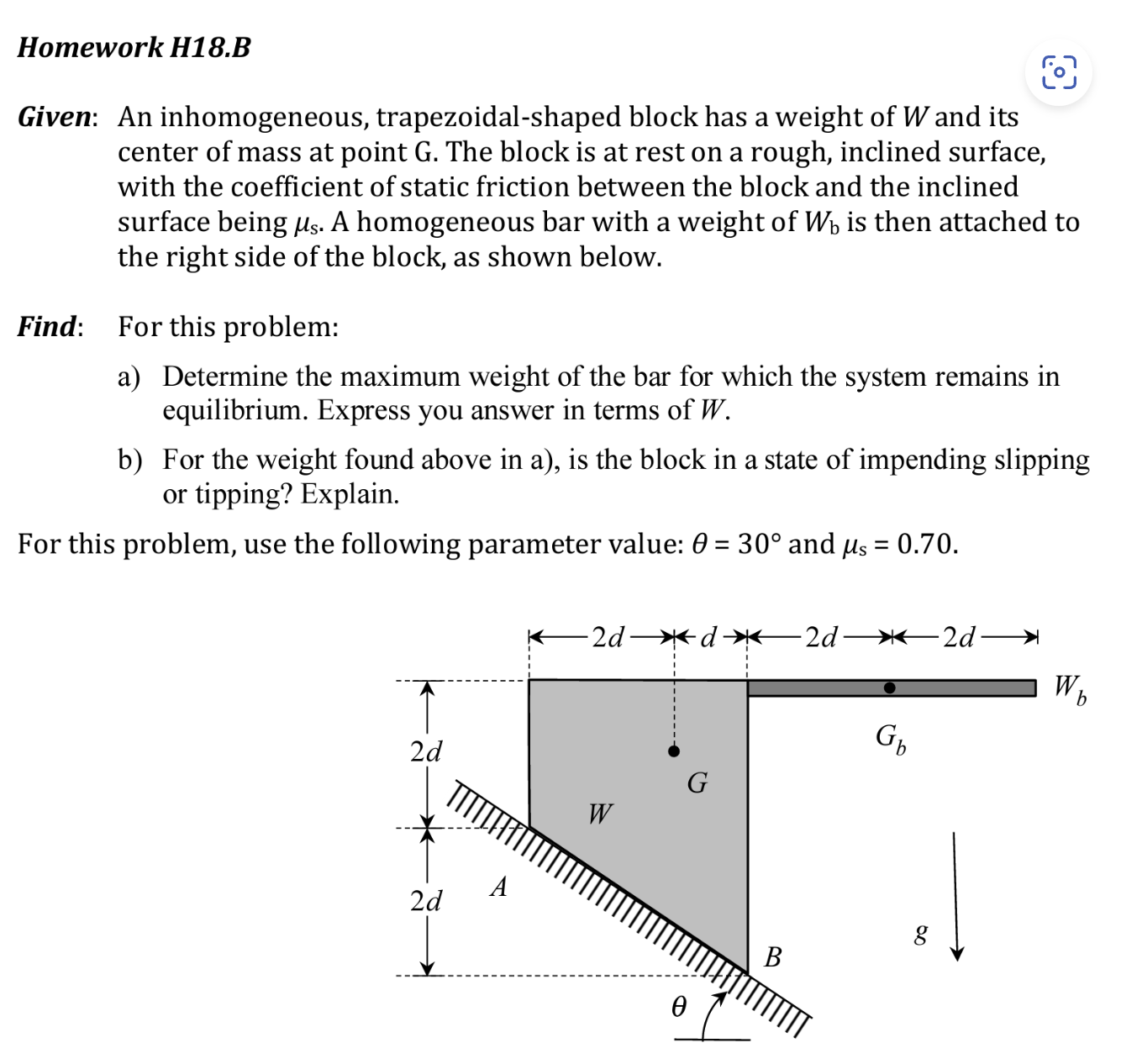 Solved Given: An inhomogeneous, trapezoidal-shaped block has | Chegg.com