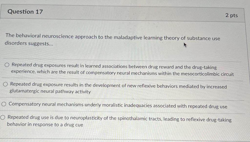Solved The behavioral neuroscience approach to the | Chegg.com