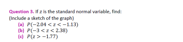 Solved Question 3. If z is the standard normal variable, | Chegg.com