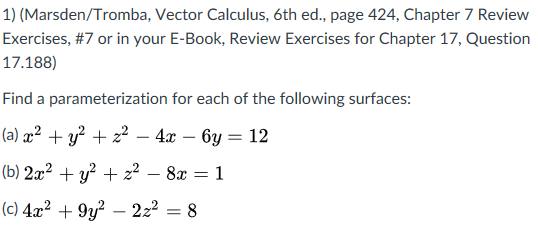 Solved 1) (Marsden/Tromba, Vector Calculus, 6th ed., page | Chegg.com