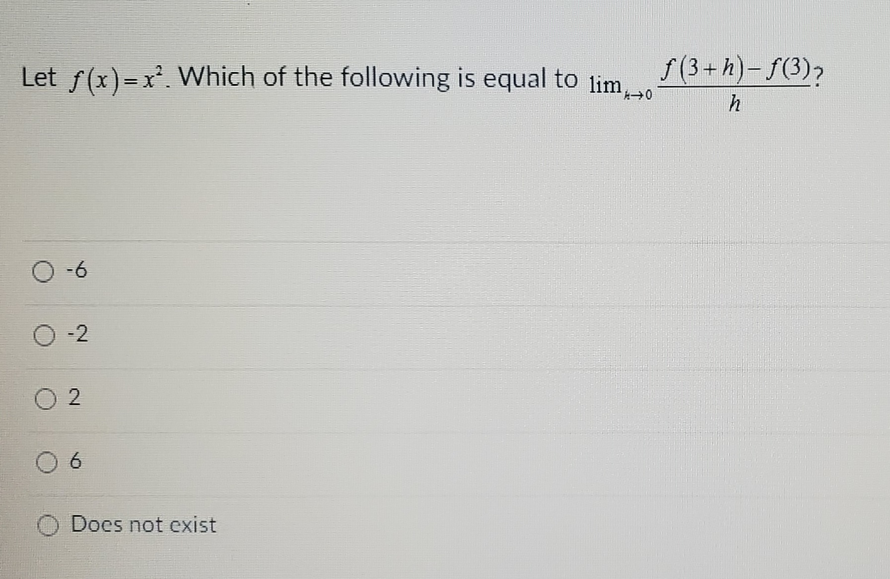 Solved Let f(x)=x2. Which of the following is equal to | Chegg.com